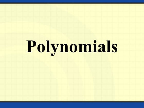 Polynomials | PPTX