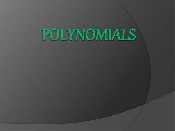 Polynomial | PPT