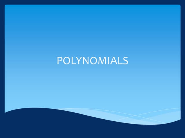 Presentation of Polynomial | PPTX