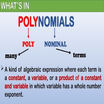 DEFINE AND IDENTIFY DIFFERENT POLYNOMIALS | PPTX