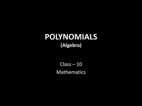 Presentation of Polynomial | PPT