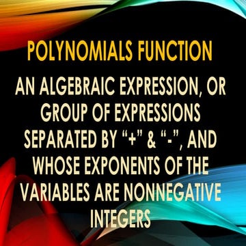 Graphing Polynomial Function and Examples | PPTX