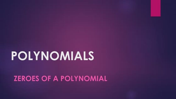 Polynomials CLASS 10 | PPTX | Science