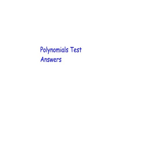 Polynomials Test Answers | PDF
