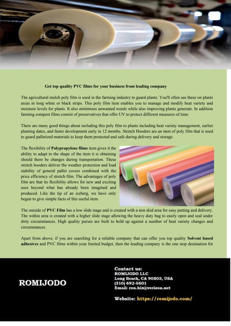 Polyethylene films | PPT