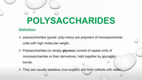 Polysaccharides | PPT