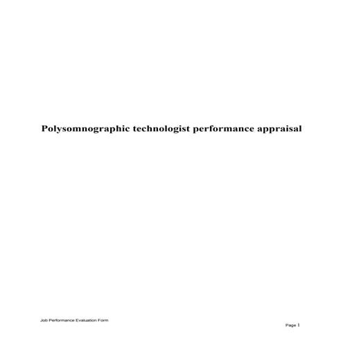 Polysomnographic technologist performance appraisal | DOC