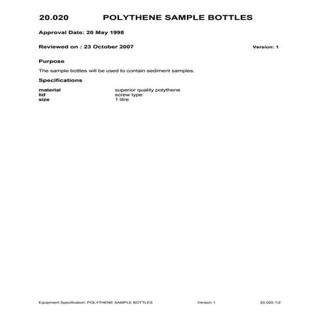 Polythene sample bottles | PDF