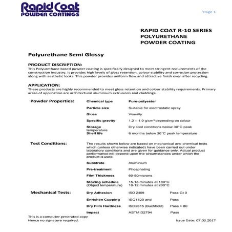 Polyurethane Powder Coatings | PDF