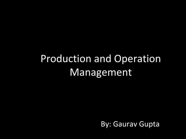Operations management notes | PDF