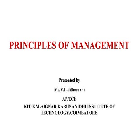 PRINCIPLES OF MANAGEMENT | PPT