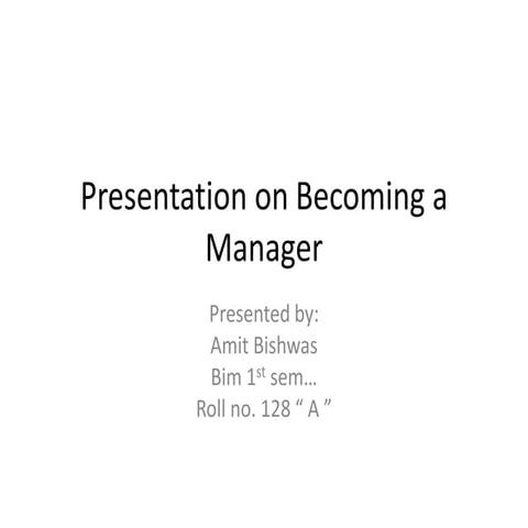 Pom becoming a manager | PPTX