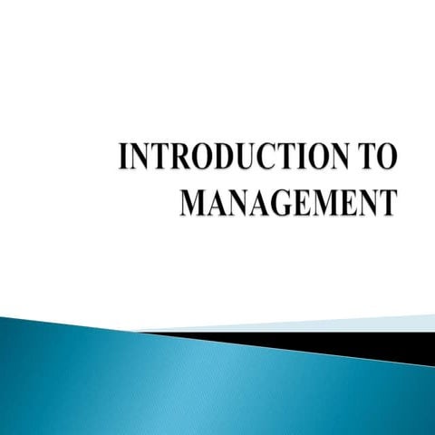 Introduction to management | PPT