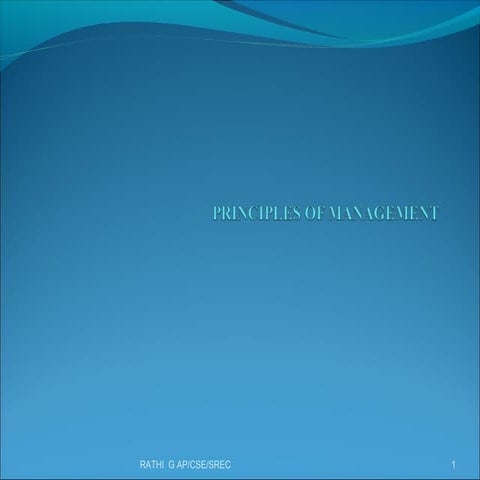 PRINCIPLES OF MANAGEMENT | PPT