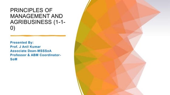 Introduction to Agribusiness Management | PPT