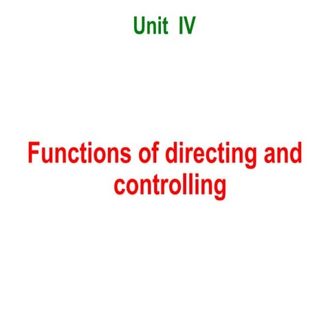 pom directing n cntrlng.pptx principles of management | PPTX