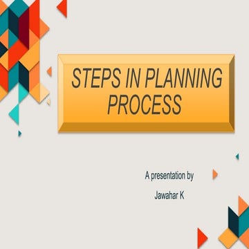 Management Planning process | PPTX