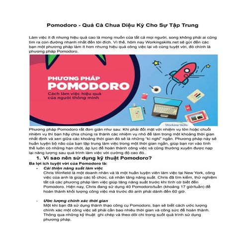 Time management skill with Pomodoro Technique | PDF