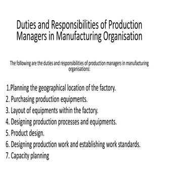 2. duties and responsibilities of production managers | PPTX