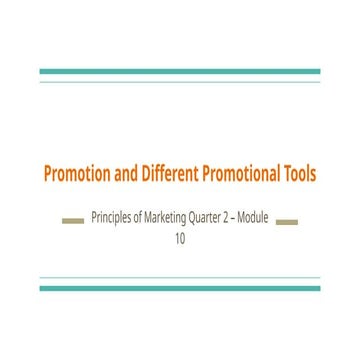 POM_Q2 Module 10: Promotion and Different Promotional Tools | PPTX