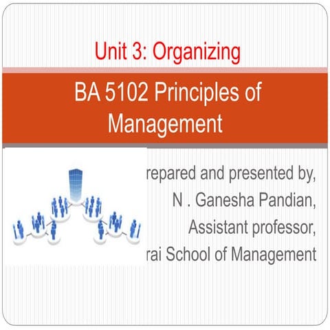 Principles of Management unit 3 organizing | PPTX