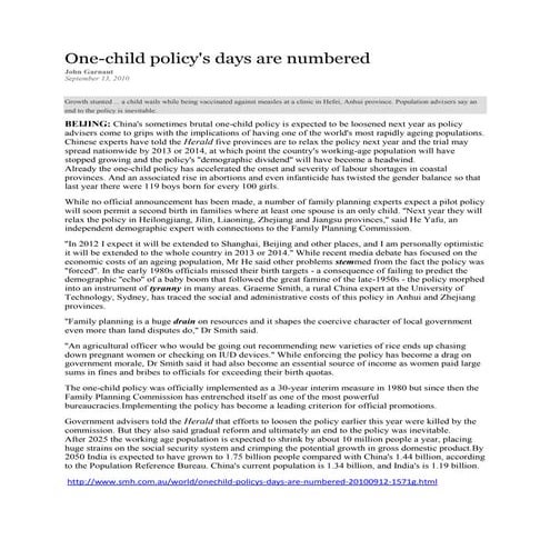 China’s one child policy | PPTX