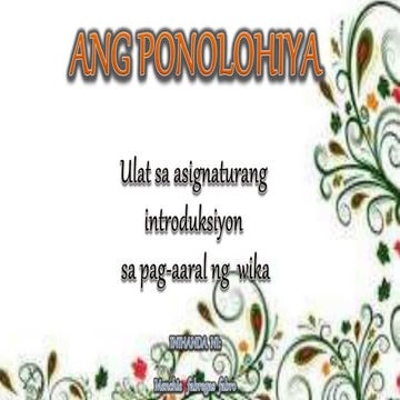 Ponolohiya menchie | PPT