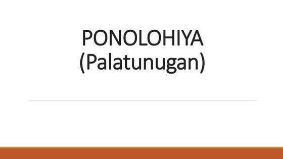 Ponolohiya | PPTX