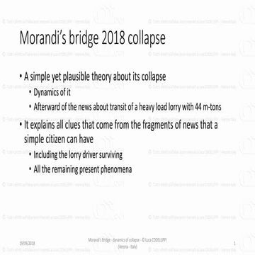 Morandi's Bridge collapse - a systems theory of it | PPTX | Physics ...