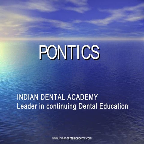 Pontics in Fixed Partial Dentures | PPT