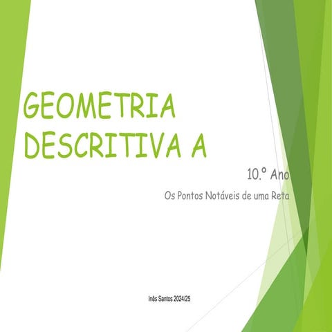 Pontos notáveis de uma reta - Geometria descritiva | PPT