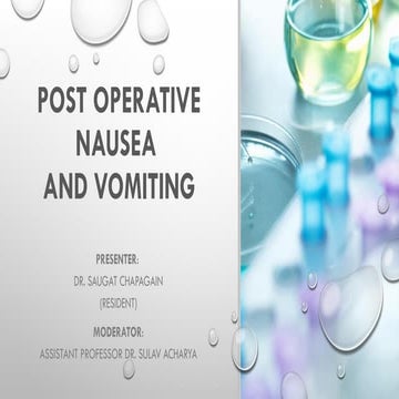 Post operative Nausea and Vomiting - ID and manage | PPTX