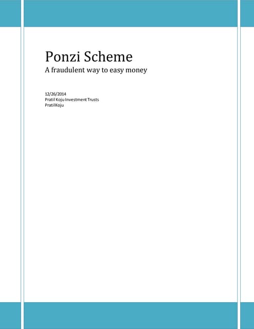 Presentation Ponzi | PPT | Business Accounting & Finance | Business