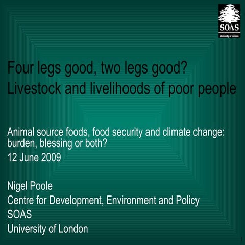 The Role of Livestock, Food Security and Livelihoods - Nigel Poole ...