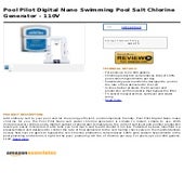 Pool pilot digital nano swimming pool salt chlorine generator 110 v