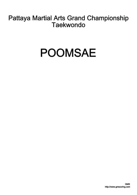 Taekwondo Poomsae List