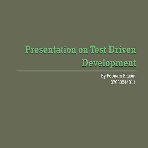 Test Driven Development | PPT