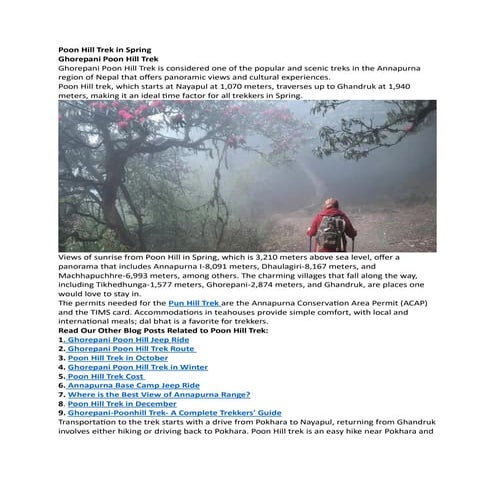 Poon Hill Trek in Spring pdf | PDF