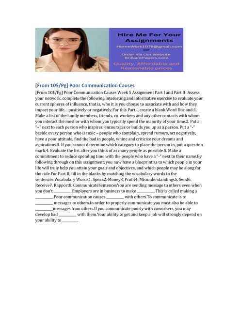 Barriers to effective communication | DOC