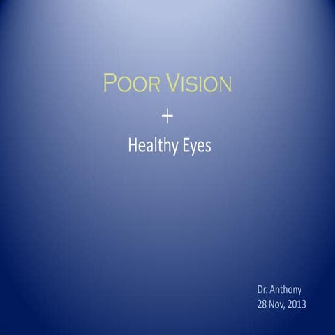 Poor vision healthy eyes | PPT
