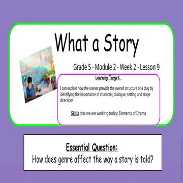 ELA lesson for Grade 5 Module 2 What a Story | PPTX
