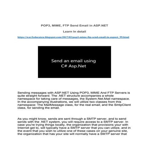 Send Email In Asp.Net