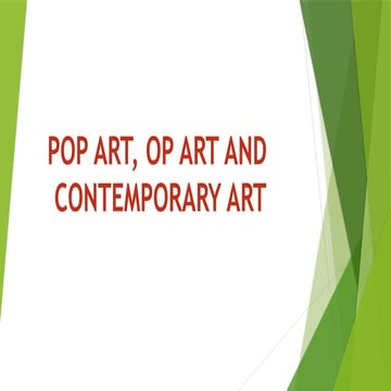 pop and op art of grade 10 students in arts | PPT