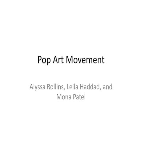 The pop art movement | PPTX