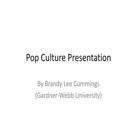 Pop culture presentation | PPT