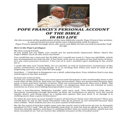 Pope francis and bible | PDF