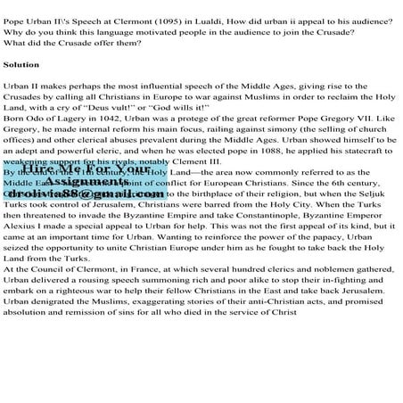 Pope Urban IIs Speech at Clermont (1095) in Lualdi, How did urban .pdf