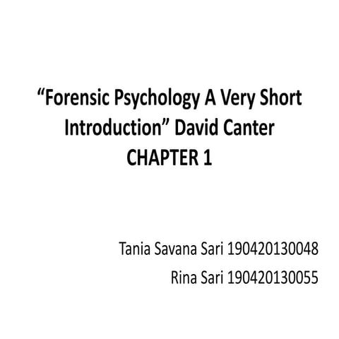 POPO_Psikologi Forensik_David Canter_Chapter 2 | PPT