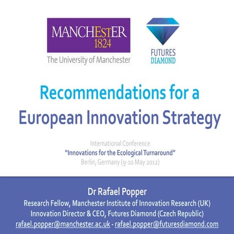 Recommendations for a European Innovation Strategy | PPTX