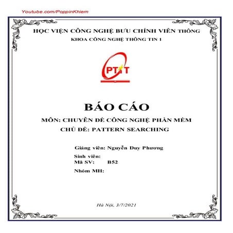 Chuyên Đề Công Nghệ Phần Mềm PTIT | DOCX